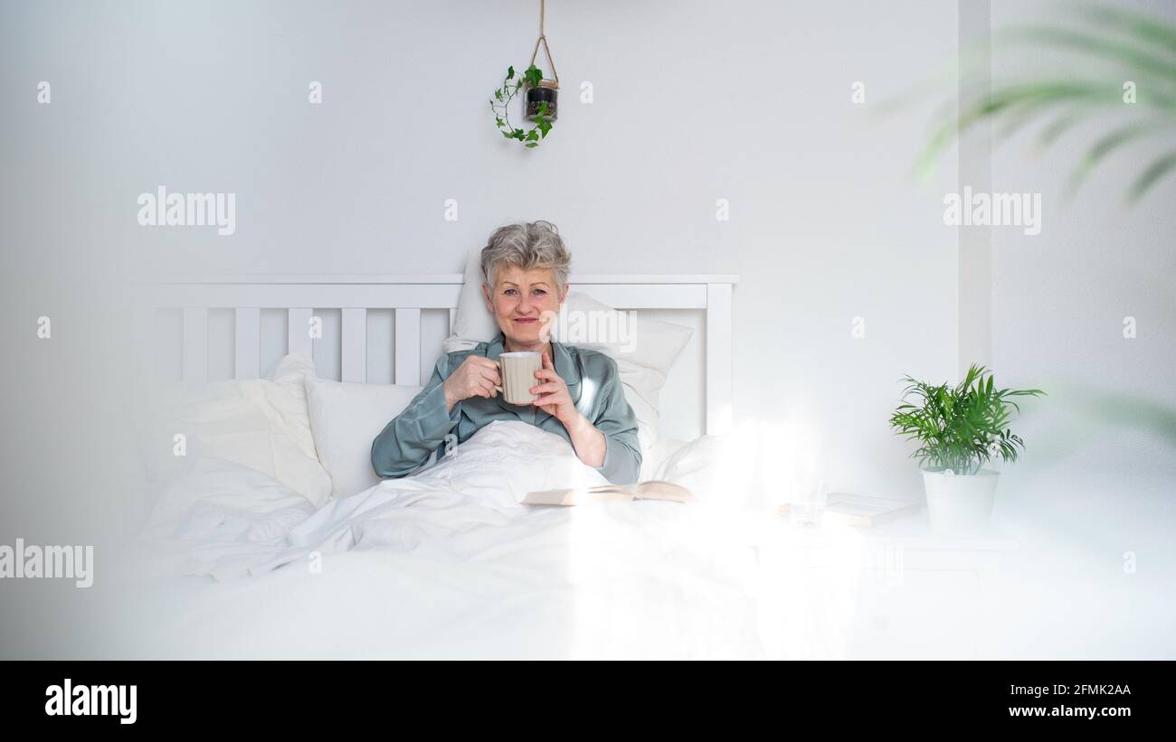 Woman reading looking at camera happy hi-res stock photography and ...