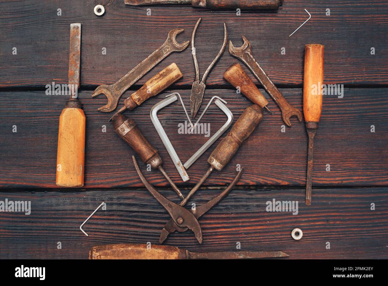 the heart of the working tools Stock Photo - Alamy