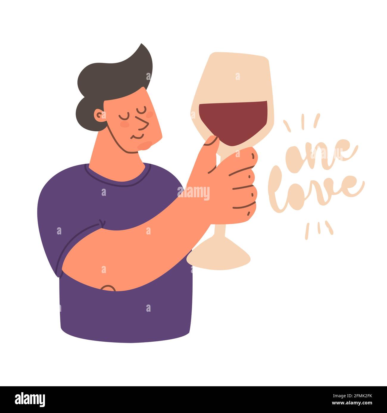 One love lettering text Stock Vector Images - Alamy