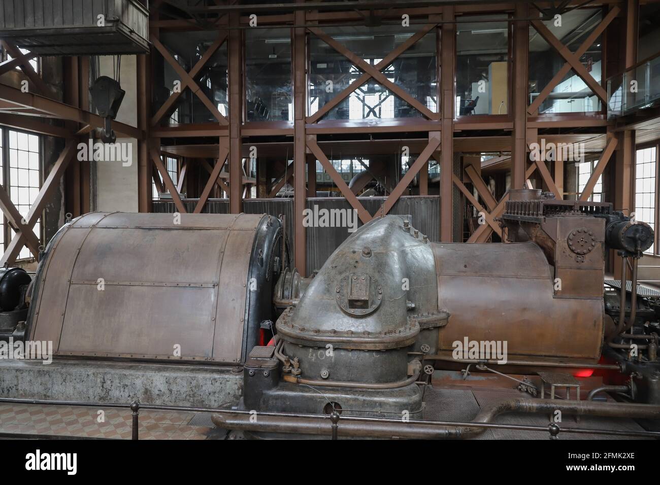 Old Engine of an old Power Plant Stock Photo - Alamy
