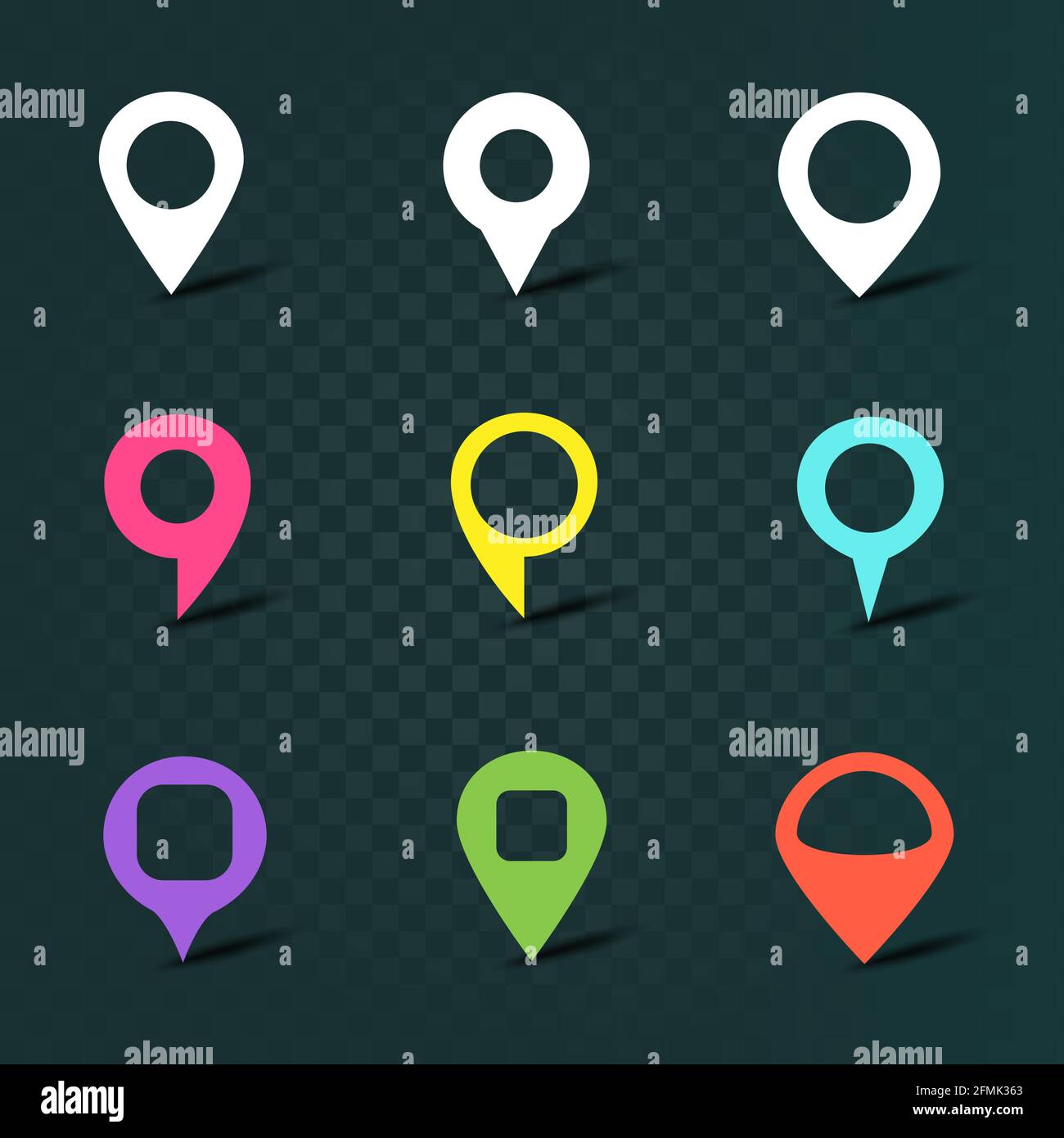 color map navigation pin object sign set Stock Vector Image & Art - Alamy