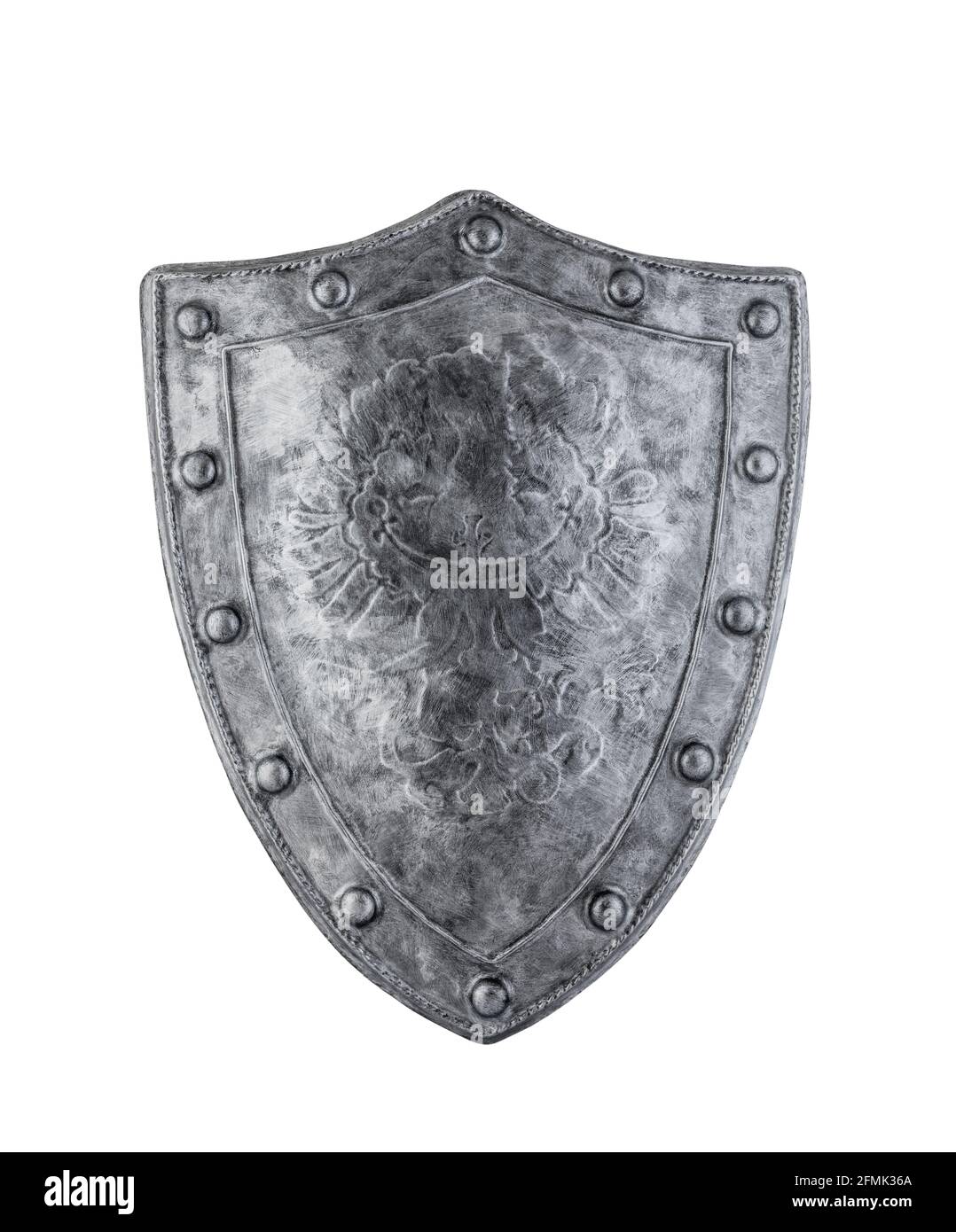 Old medieval shield isolated on white background with clipping path ...
