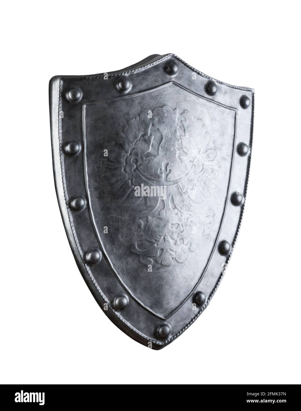 Old medieval shield isolated on white background with clipping path ...