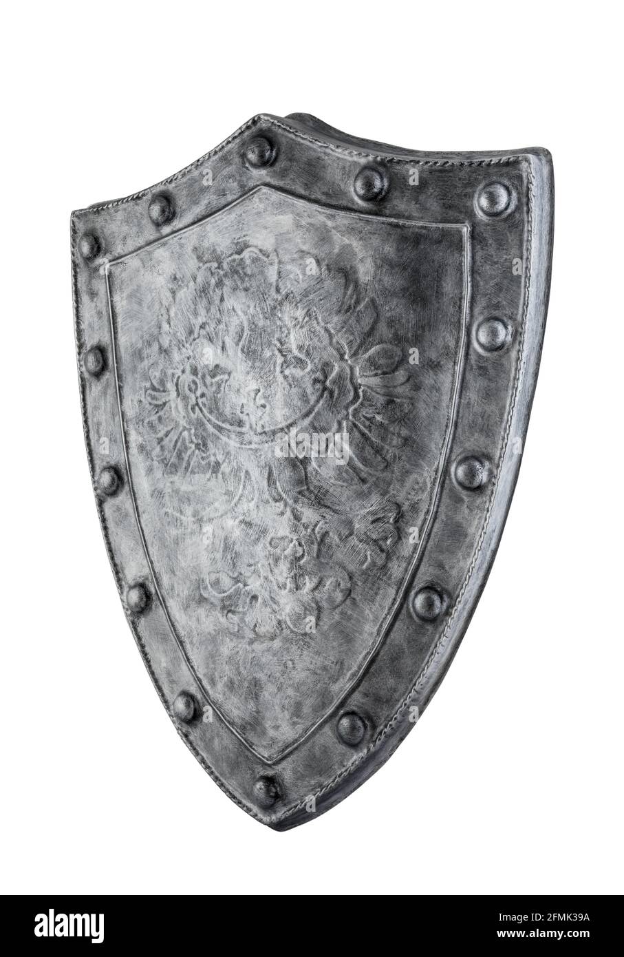 Old medieval shield isolated on white background with clipping path ...