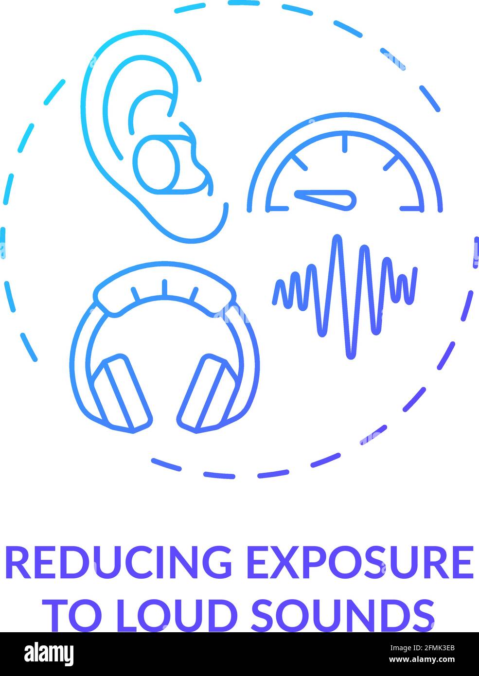 Reducing exposure to loud sounds concept icon Stock Vector Image & Art ...
