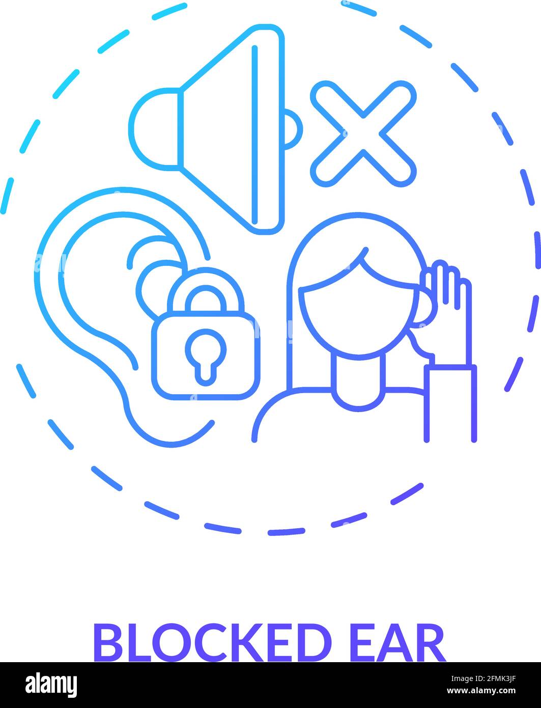 Blocked ear concept icon Stock Vector Image & Art - Alamy