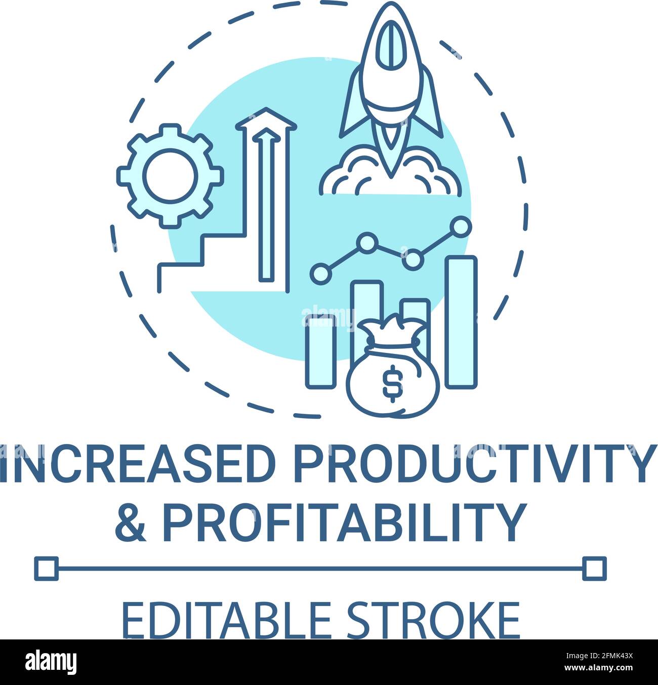 Increased productivity and profitability concept icon Stock Vector ...