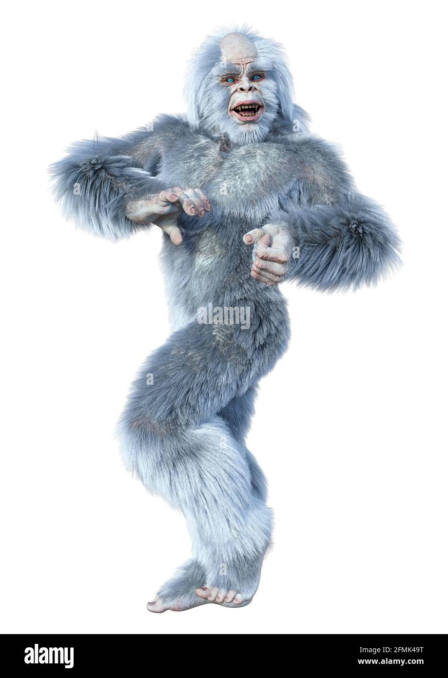 3D rendering of a fantasy creature yeti isolated on white background ...