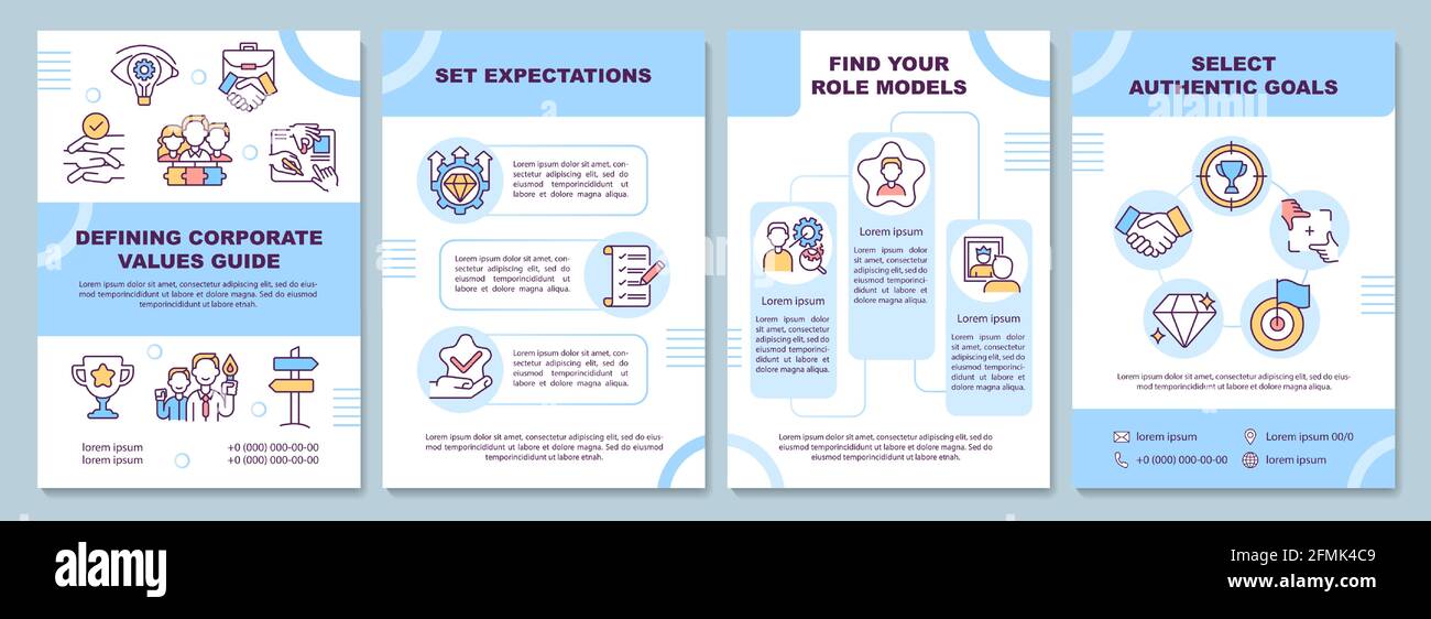 Defining corporate values guide brochure template Stock Vector Image ...