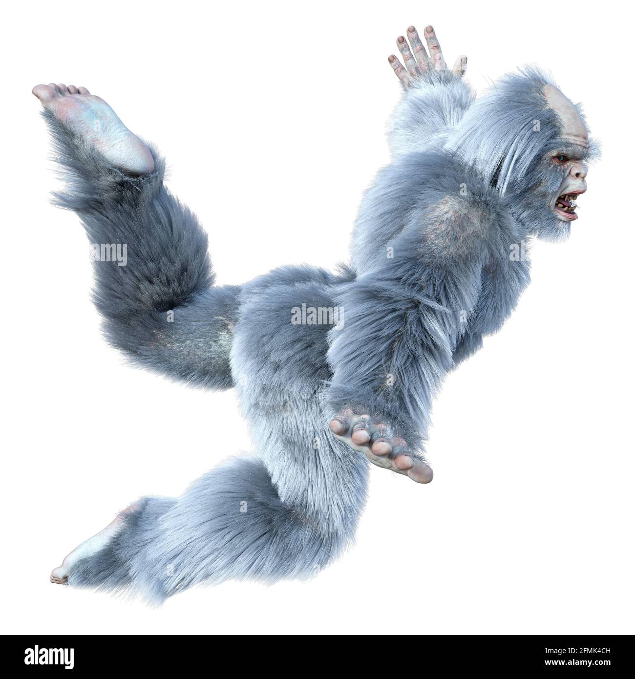 3D rendering of a fantasy creature yeti isolated on white background ...