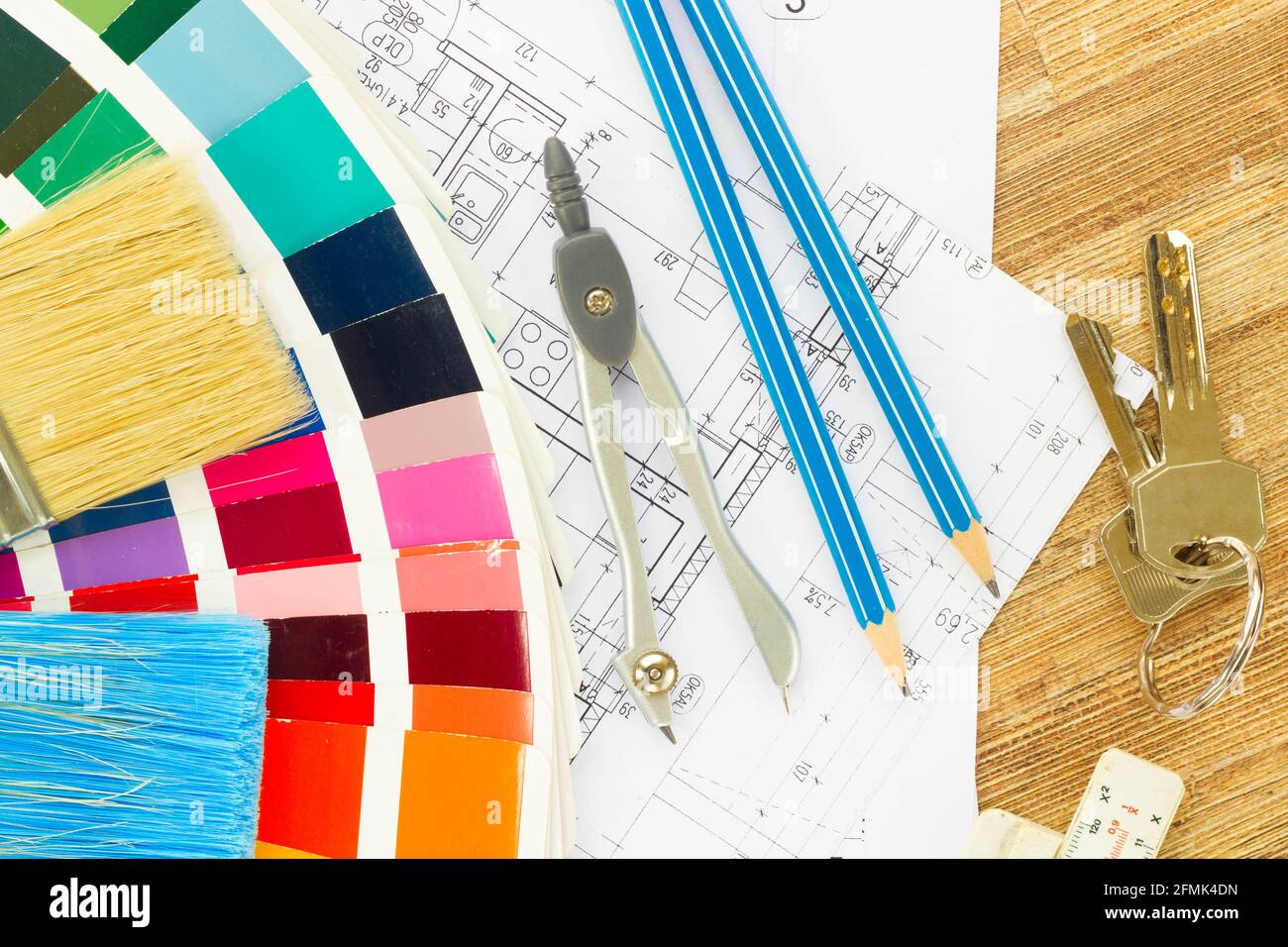 designer's working table Stock Photo - Alamy