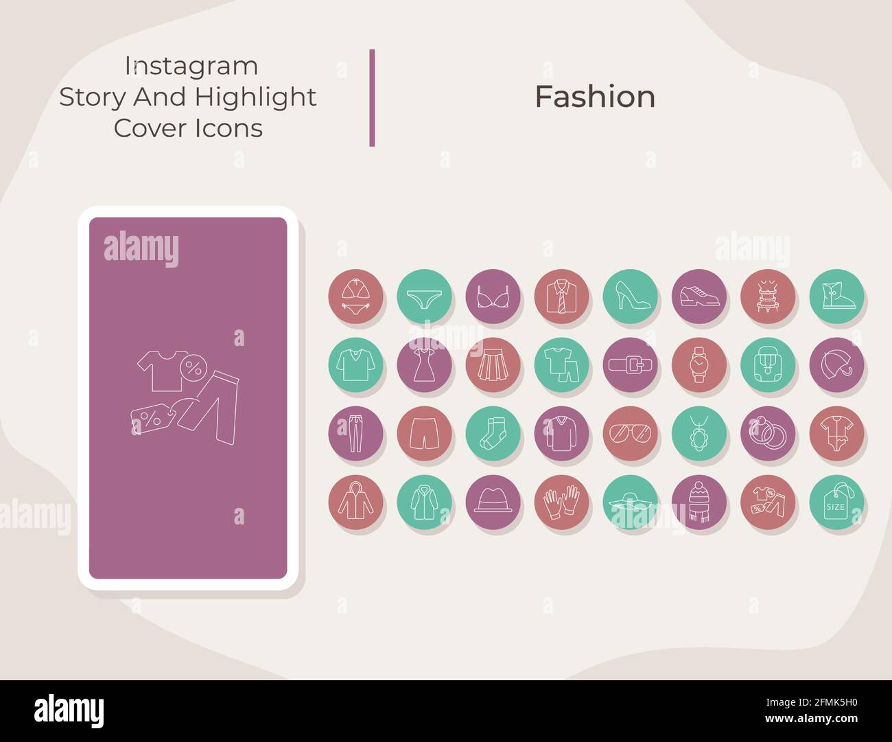 Fashion social media story and highlight cover icons set Stock Vector ...