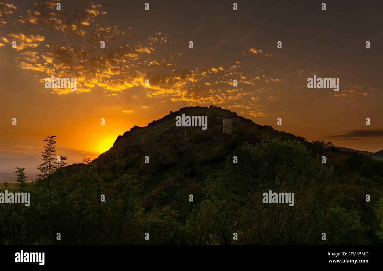 Sunset behind trees from hi-res stock photography and images - Alamy