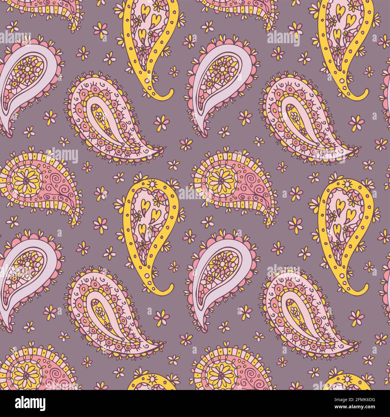 Hand drawn paisley seamless hi-res stock photography and images - Alamy