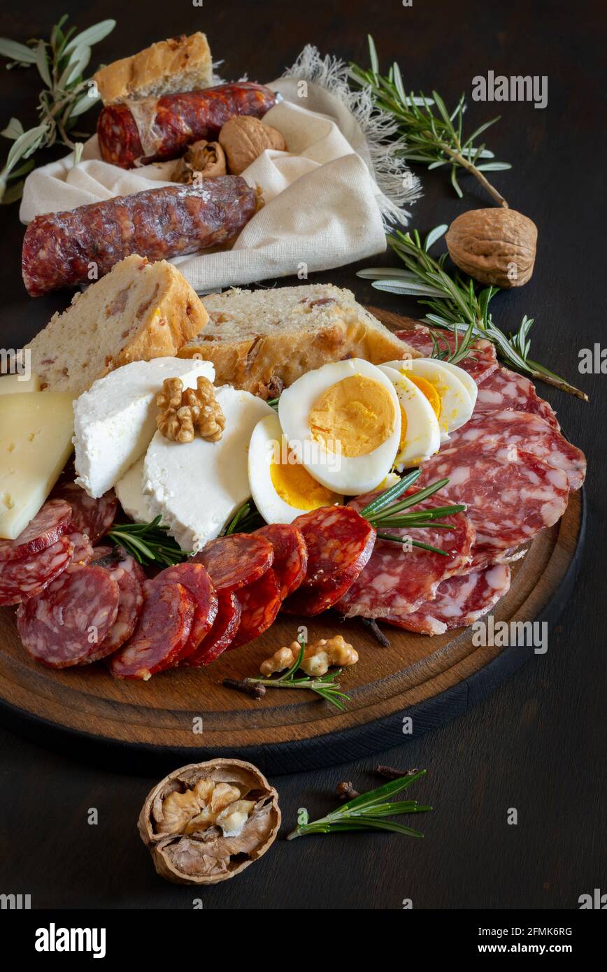 typical Neapolitan dish of the Easter period with cold cuts, ricotta ...