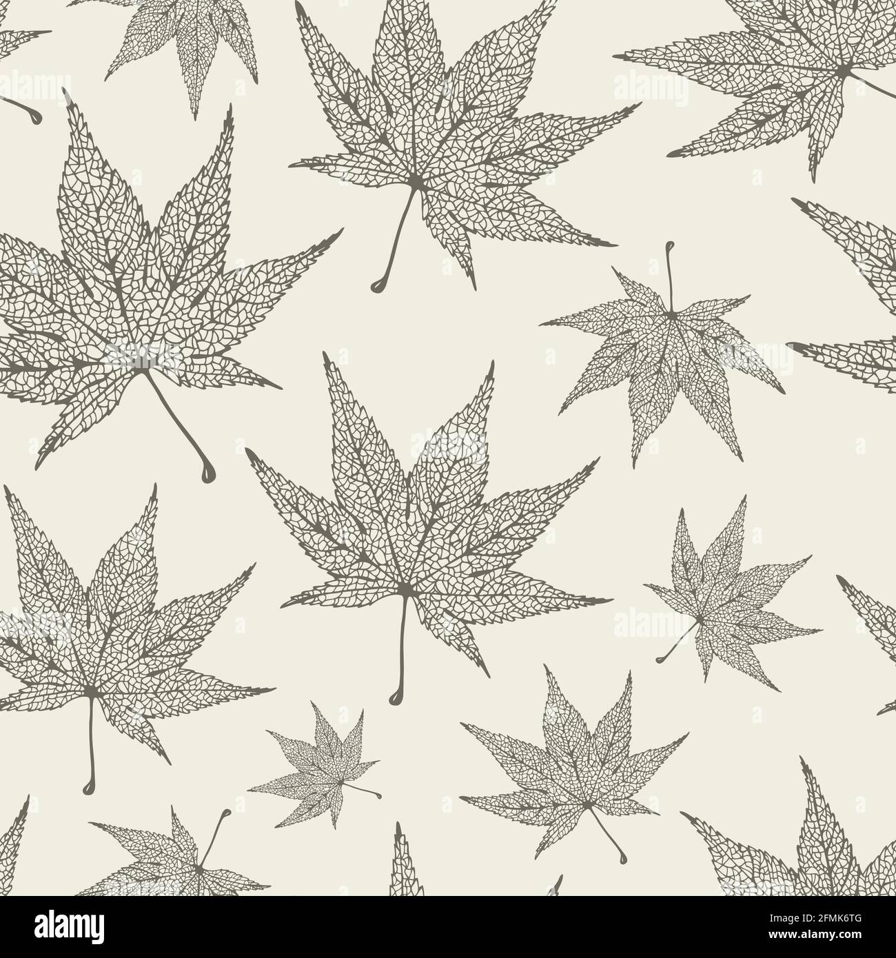 Maple leaf silhouette pattern, seamless vector japan maple background Stock Vector Image & Art ...