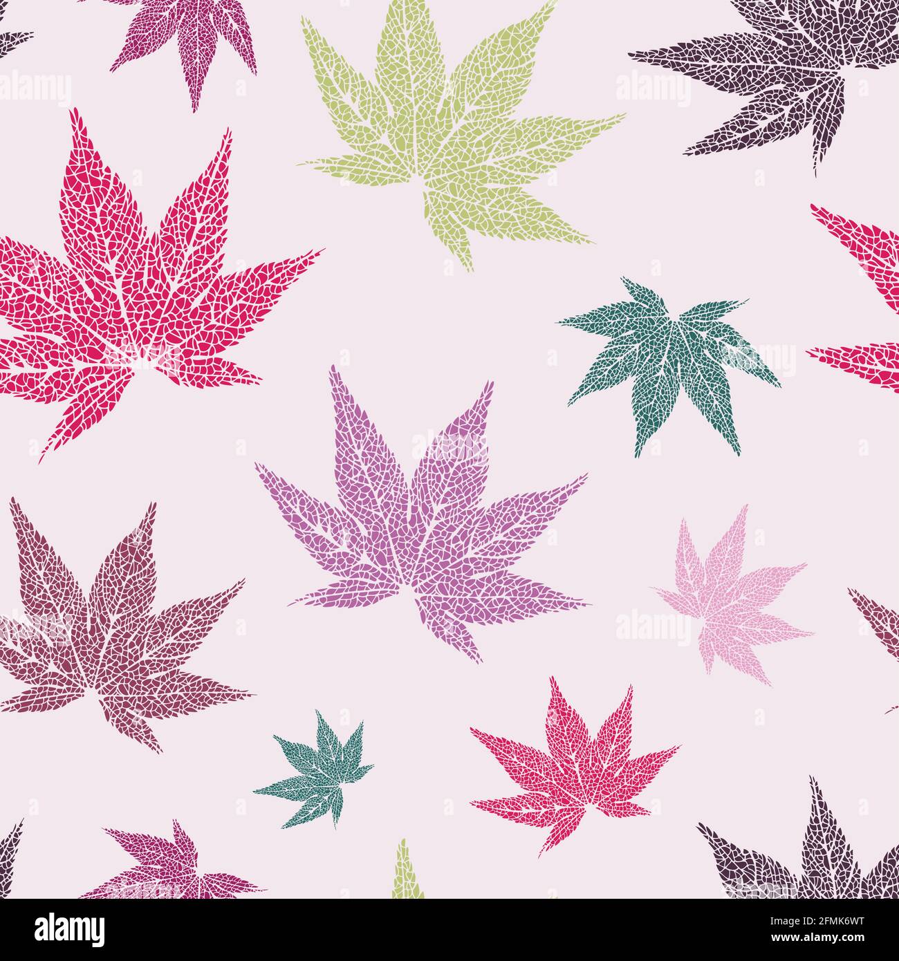 Maple leaf silhouette pattern, seamless vector japan maple background Stock Vector Image & Art ...