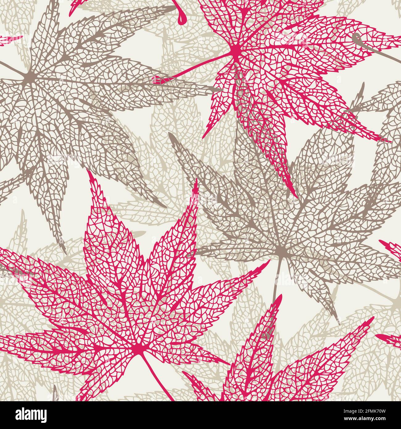 Maple leaf silhouette pattern, seamless vector japan maple background Stock Vector Image & Art ...
