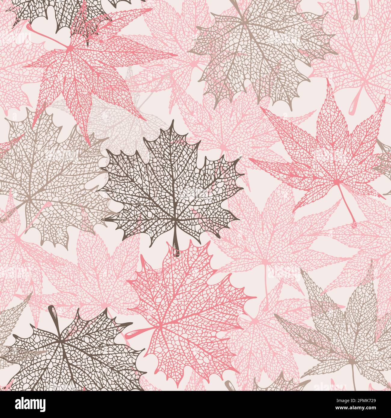 Maple leaf silhouette pattern, seamless vector maple background Stock Vector Image & Art - Alamy