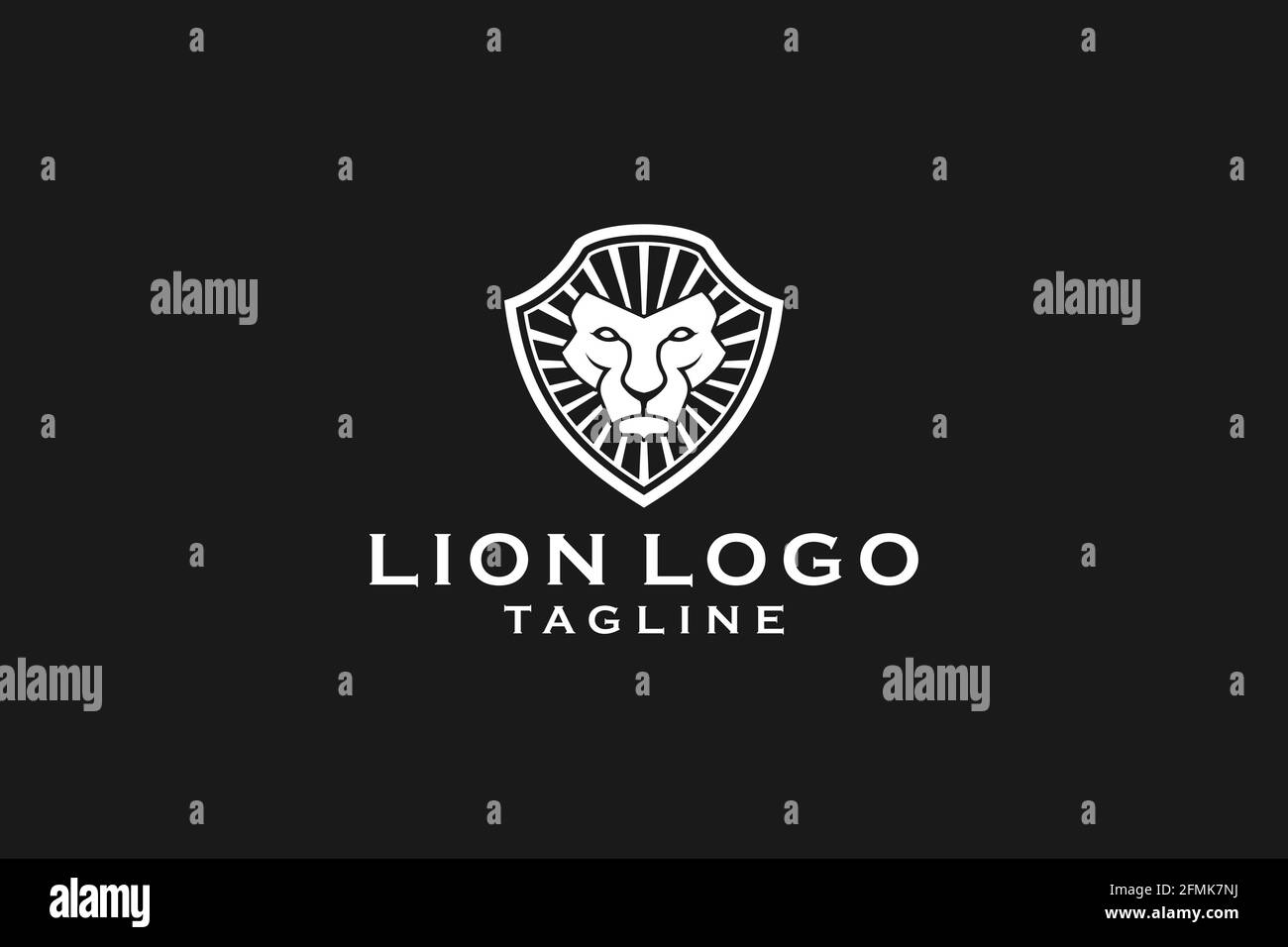 Lion face logo emblem template vector hi-res stock photography and ...