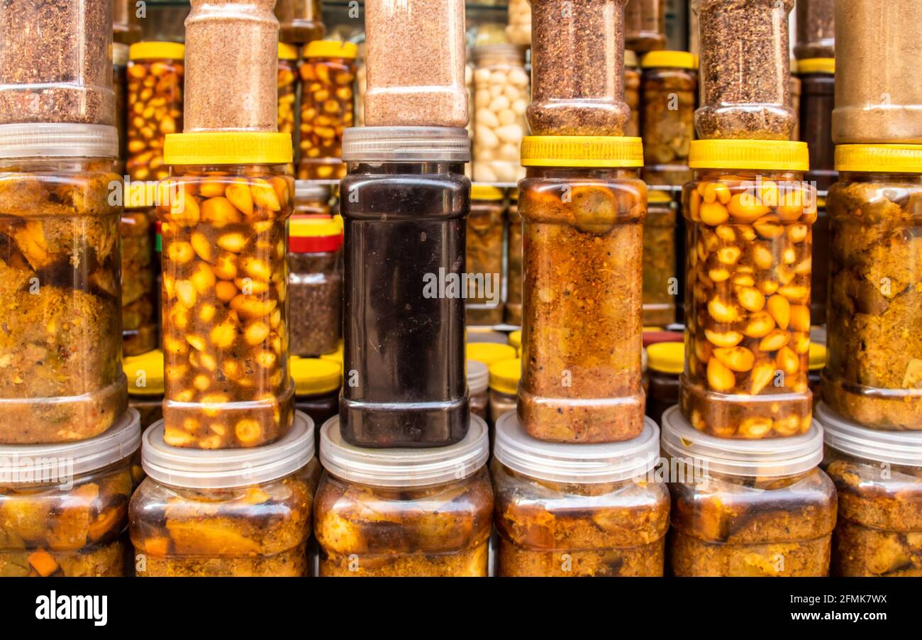 The display of pickles shop in the market, I captured this image from ...