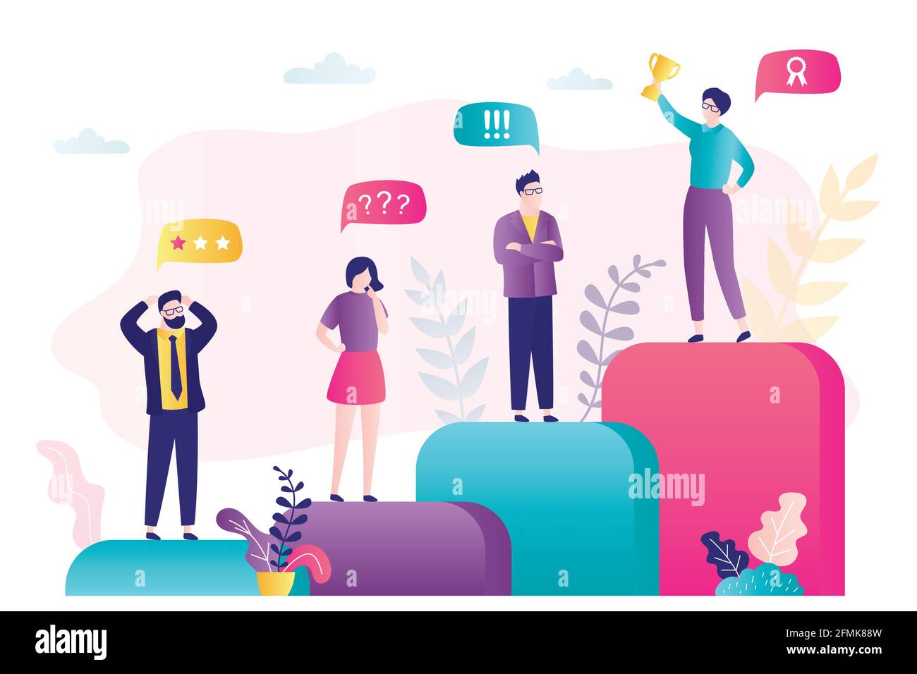 Career ladder concept. Success in business,corporate relations. Group ...