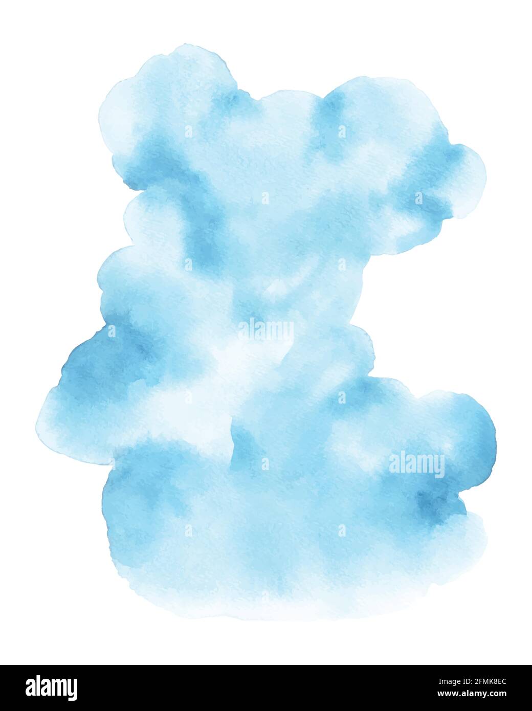 Abstract blue watercolor stain shape. Cloud isolated element by ...