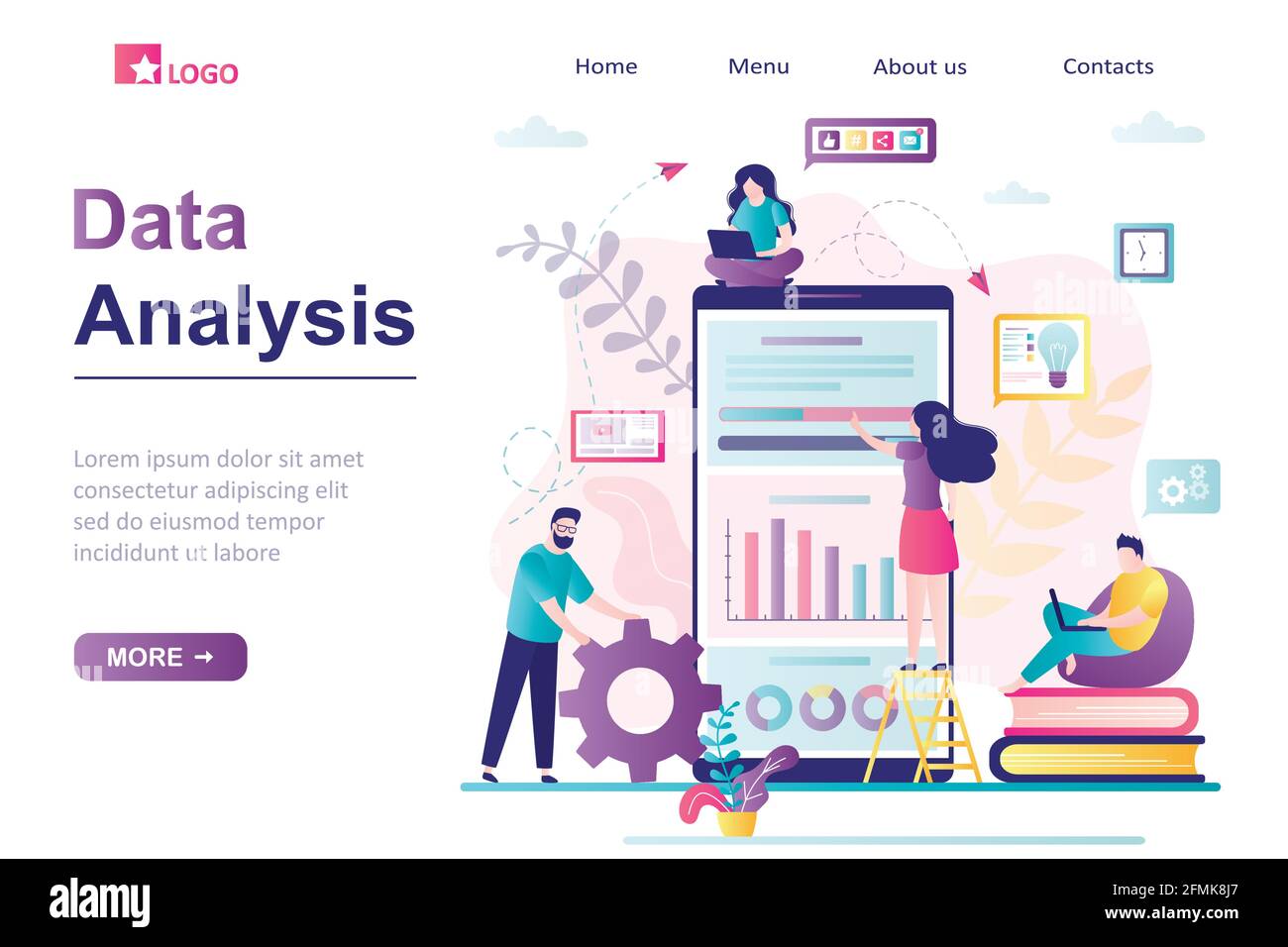 Data Analysis Landing Page Template Management App Consulting Or Business Project Various