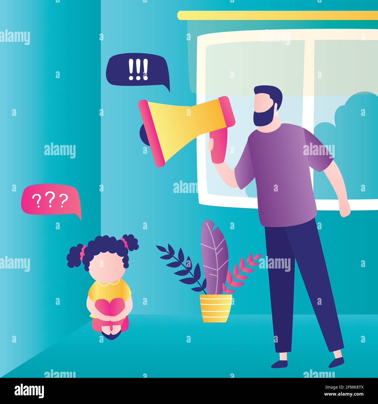 Sitting in corner as punishment Stock Vector Images - Alamy