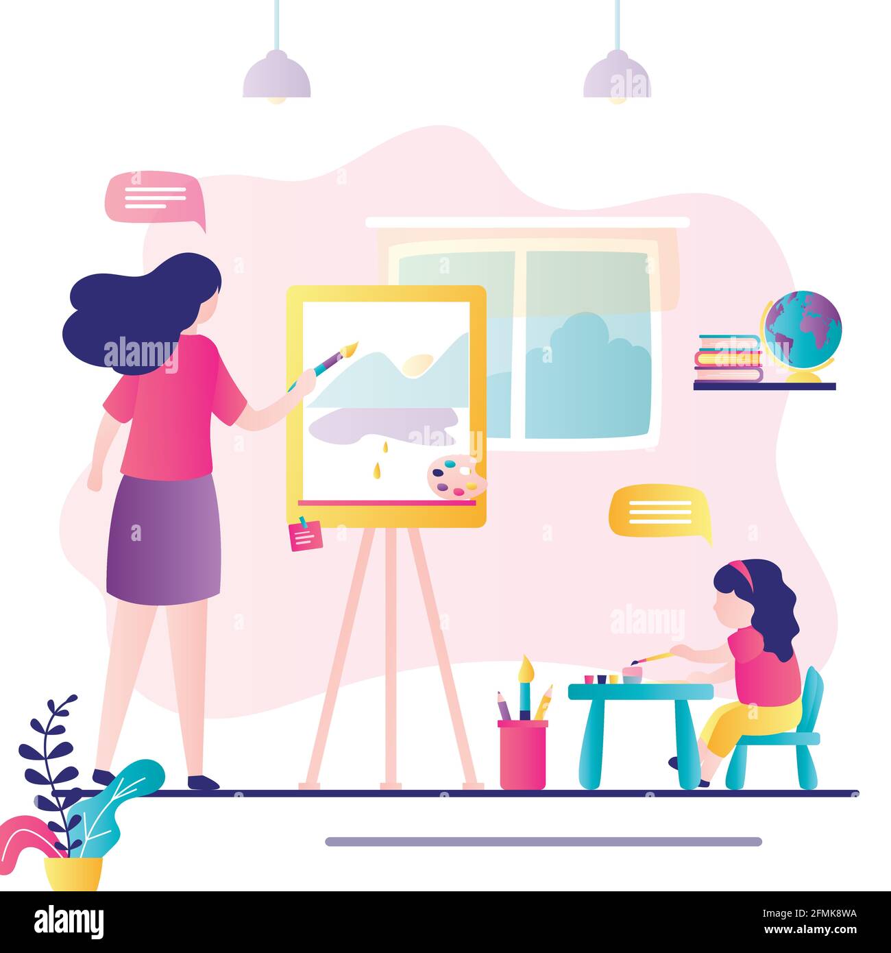 Kindergarten teacher group Stock Vector Images - Alamy