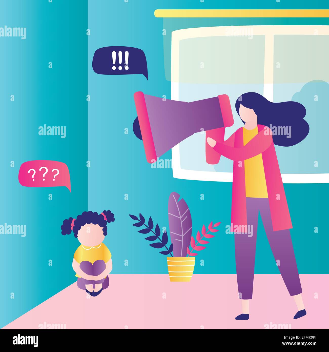 Sitting in corner of room Stock Vector Images - Alamy