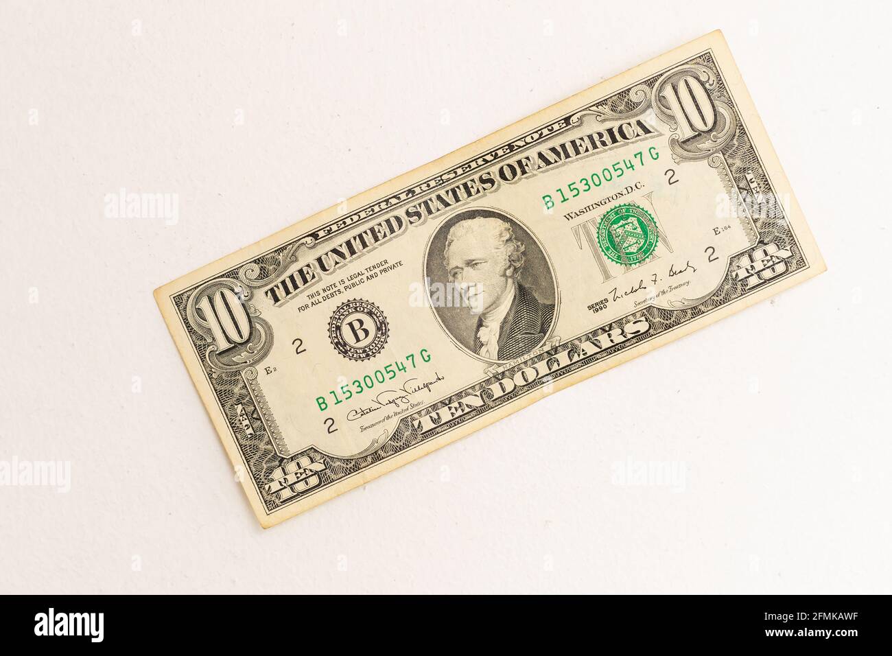 Close up dollar banknote on white background Stock Photo - Alamy