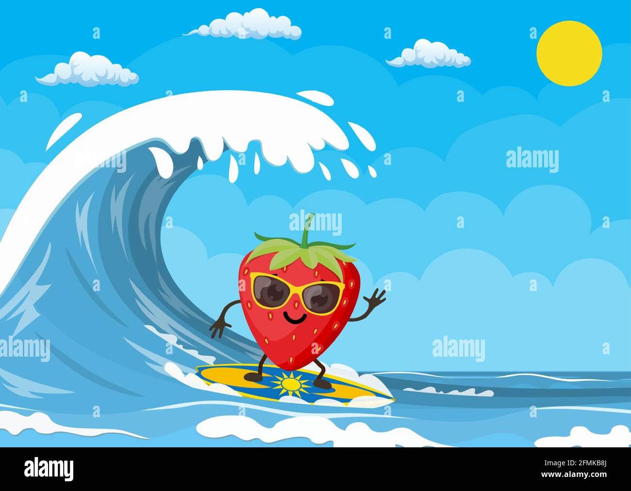 Strawberry fruit wave Stock Vector Images - Alamy
