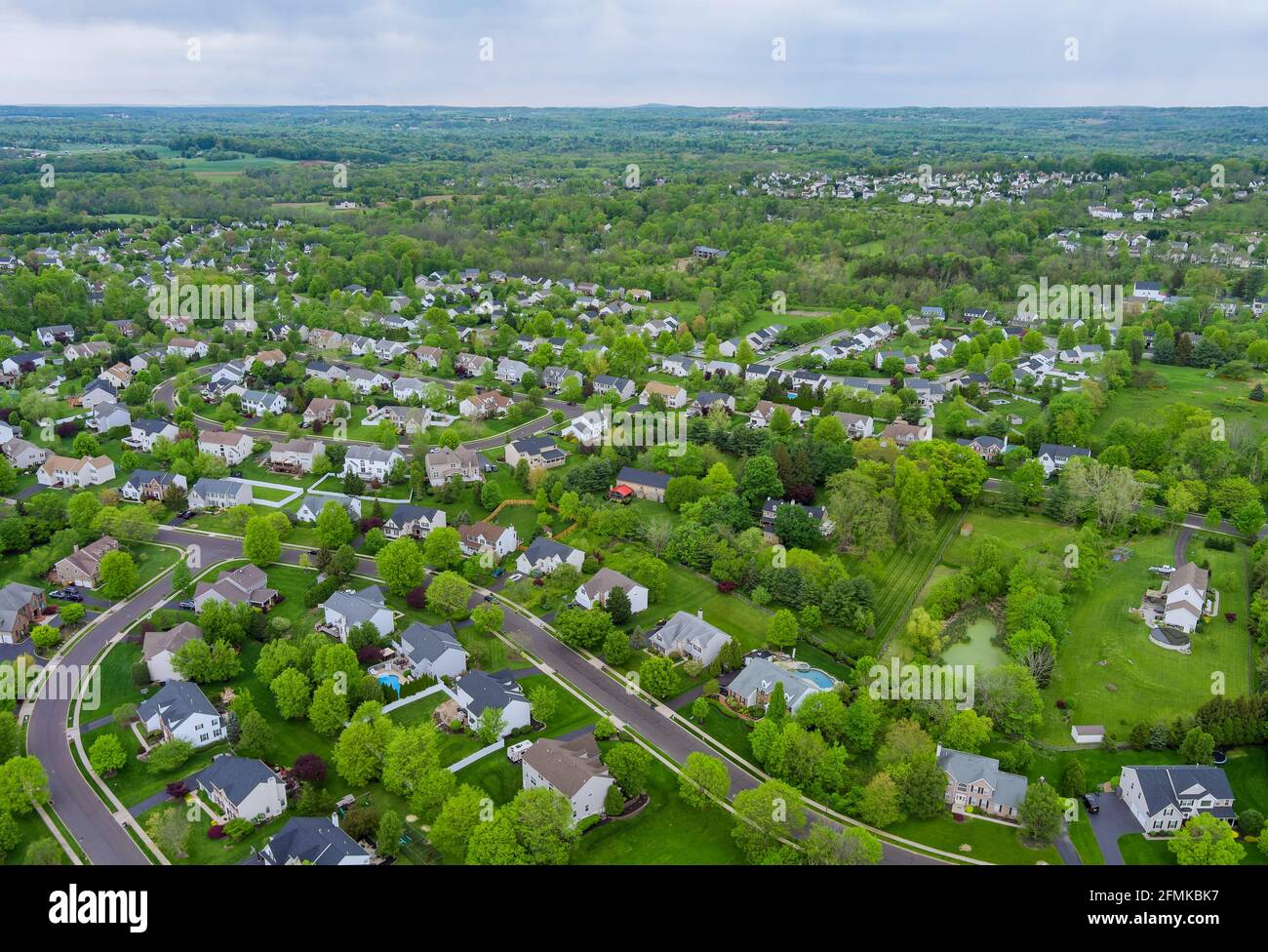 Wide panorama, aerial view with tall buildings, in the beautiful ...