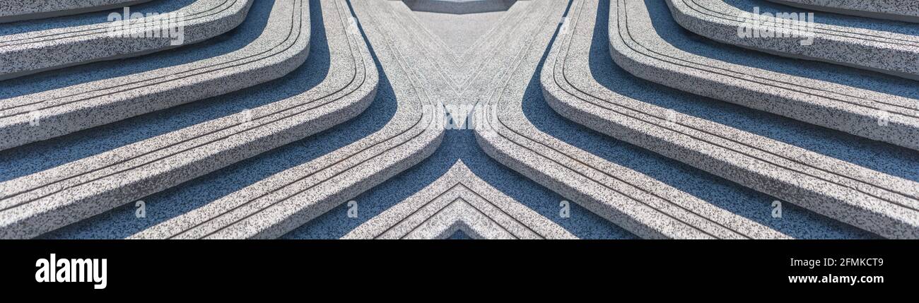 Concrete Curved Steps Exterior Design Background Stock Photo - Alamy