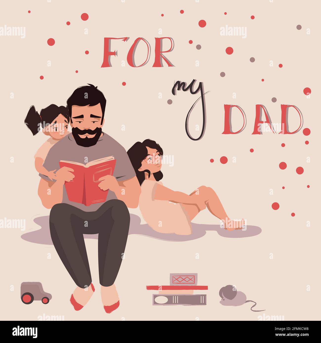 Daughter dad card kid father family hi-res stock photography and images ...