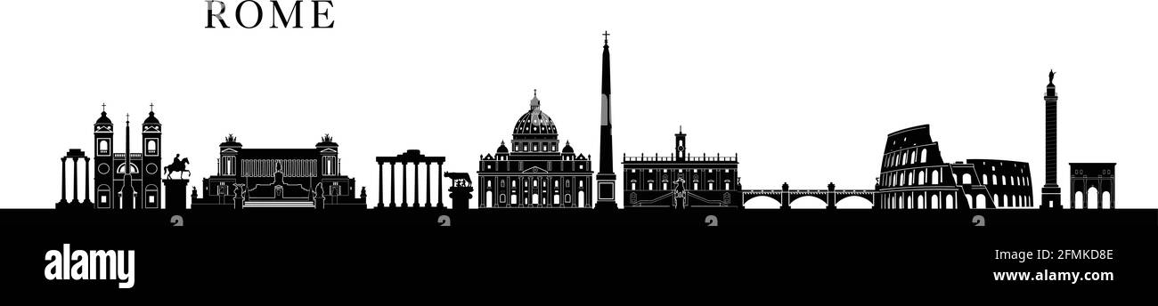 Rome skyline illustration hi-res stock photography and images - Alamy