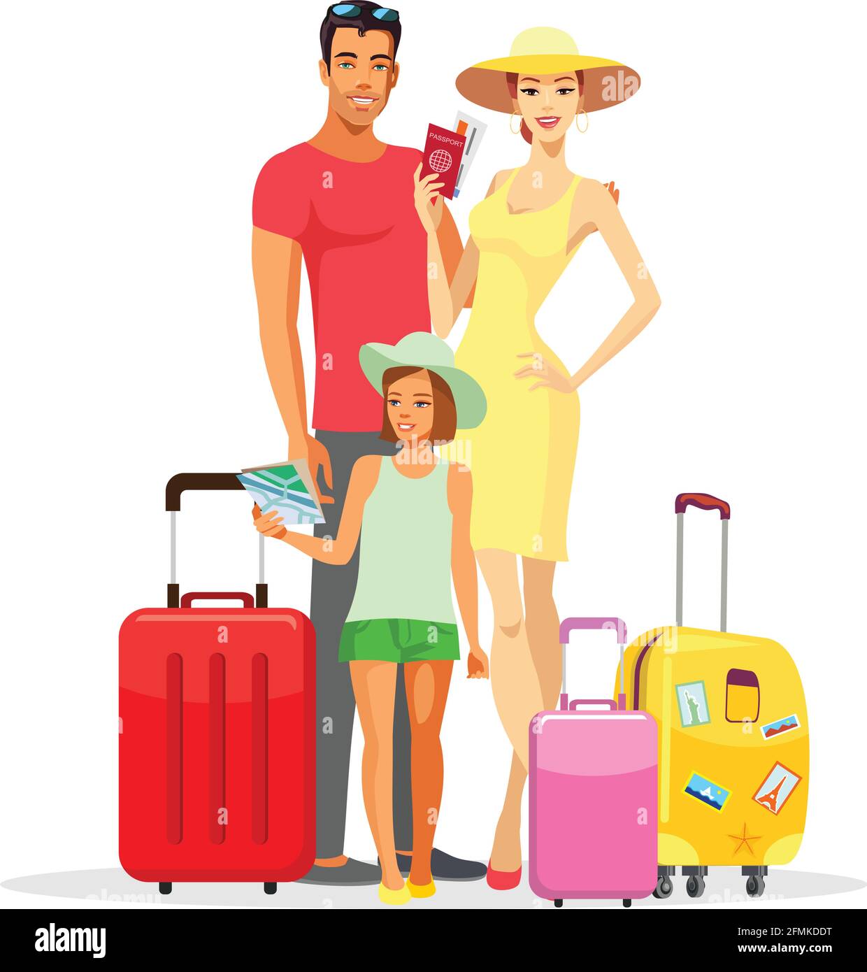 Preparing for vacation travel. Vacation, family and journey, visit ...