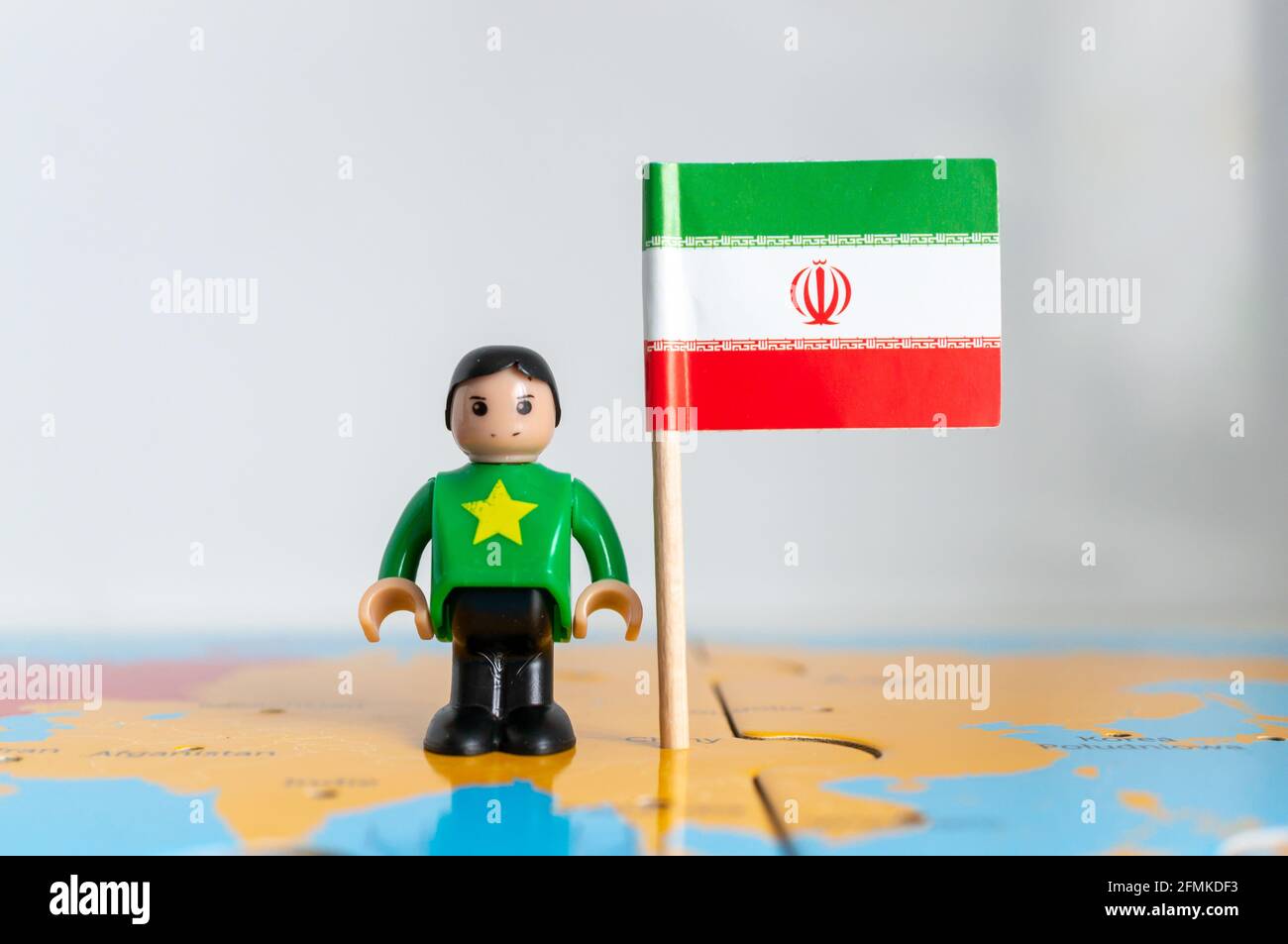 POZNAN, POLAND - Apr 06, 2021: Playtive toy figurine standing next to a ...