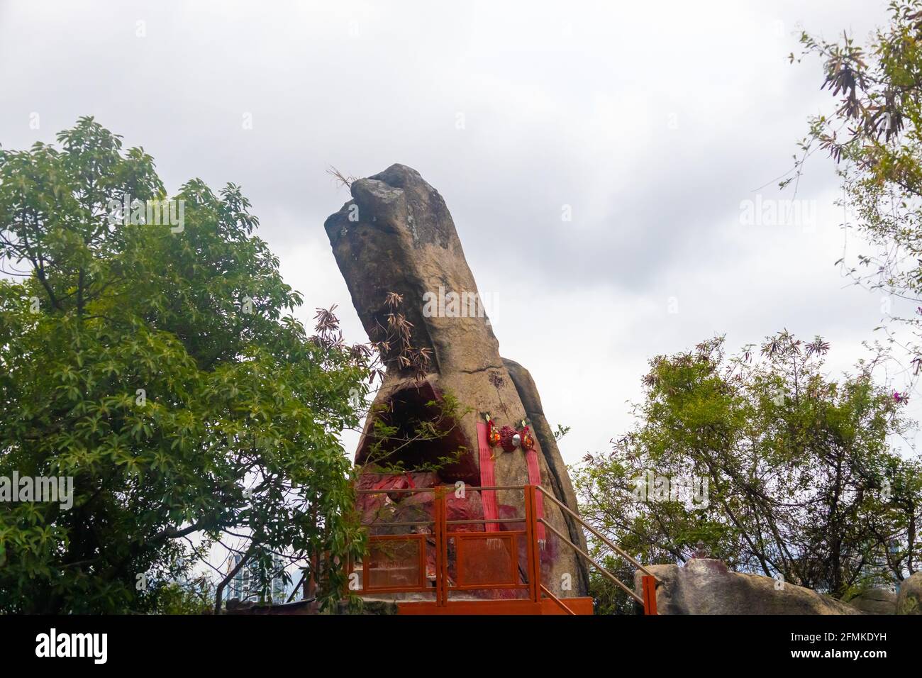 Kitty-corner view of the Lovers Stone during the daytime in landscape ...