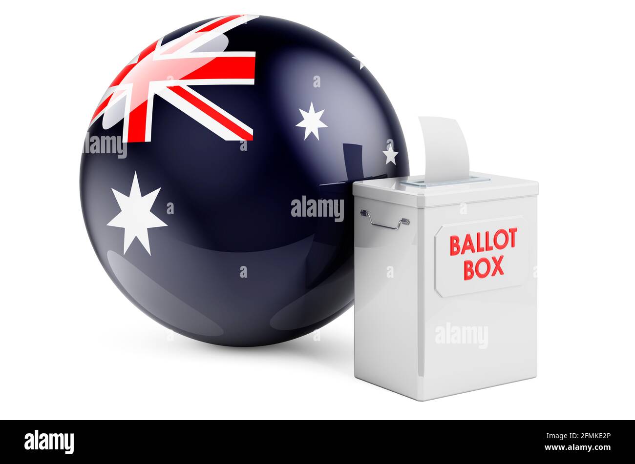 Ballot box with Australian flag. Election in Australia. 3D rendering ...