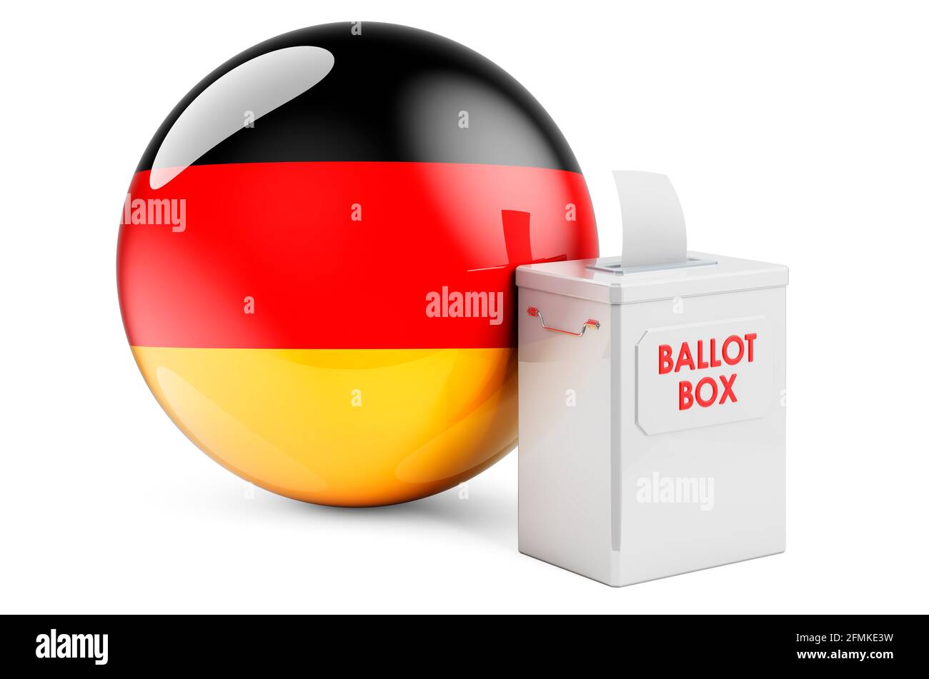 Ballot box with German flag. Election in Germany. 3D rendering isolated ...