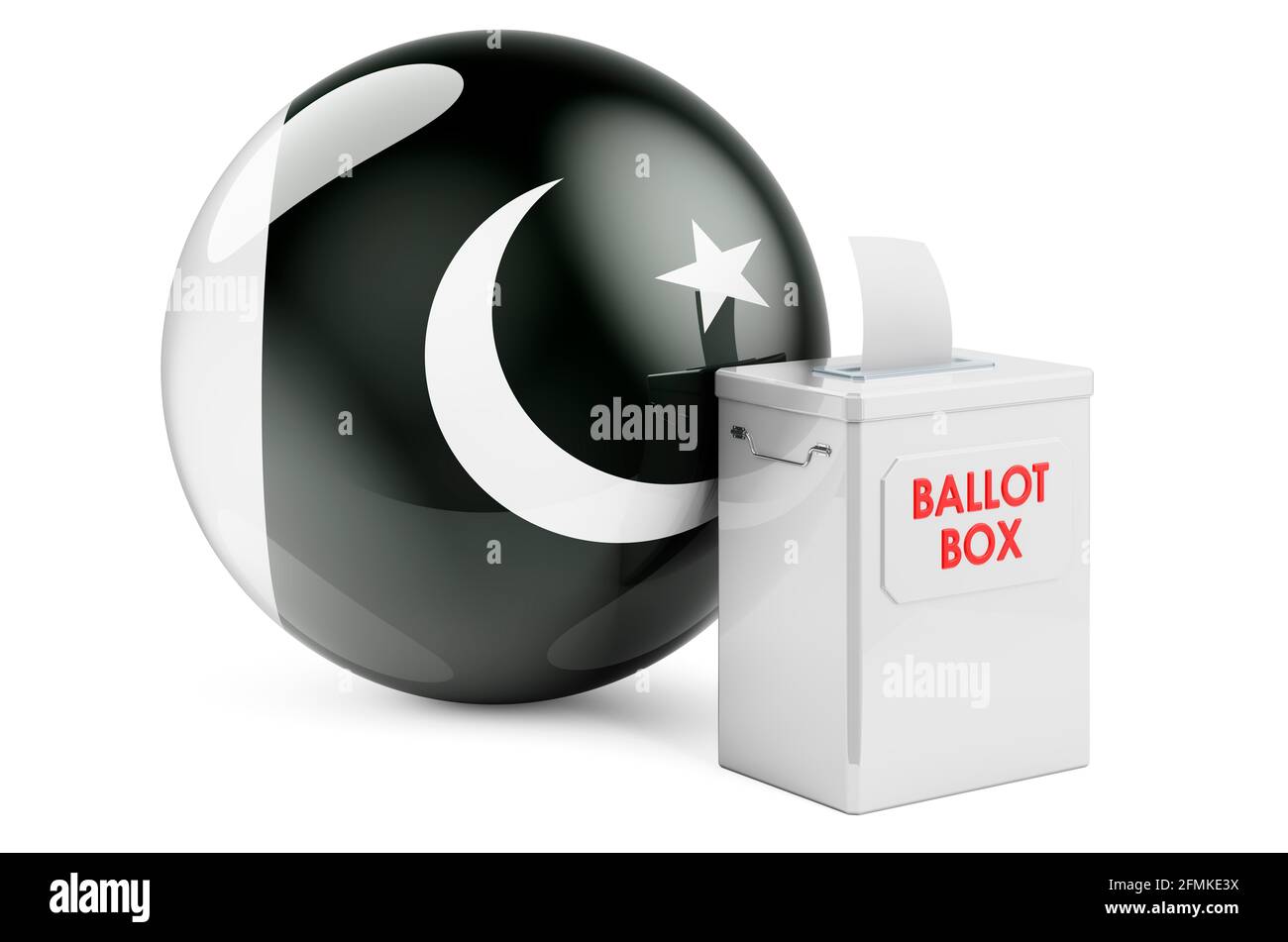 Ballot box with Pakistani flag. Election in Pakistan. 3D rendering ...