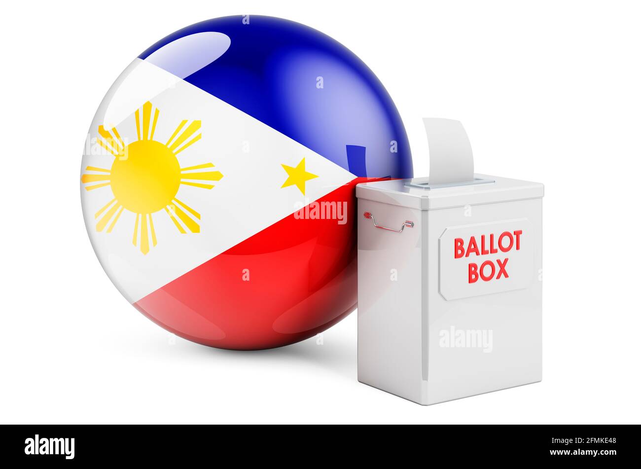 Ballot box with Filipino flag. Election in Philippines. 3D rendering ...