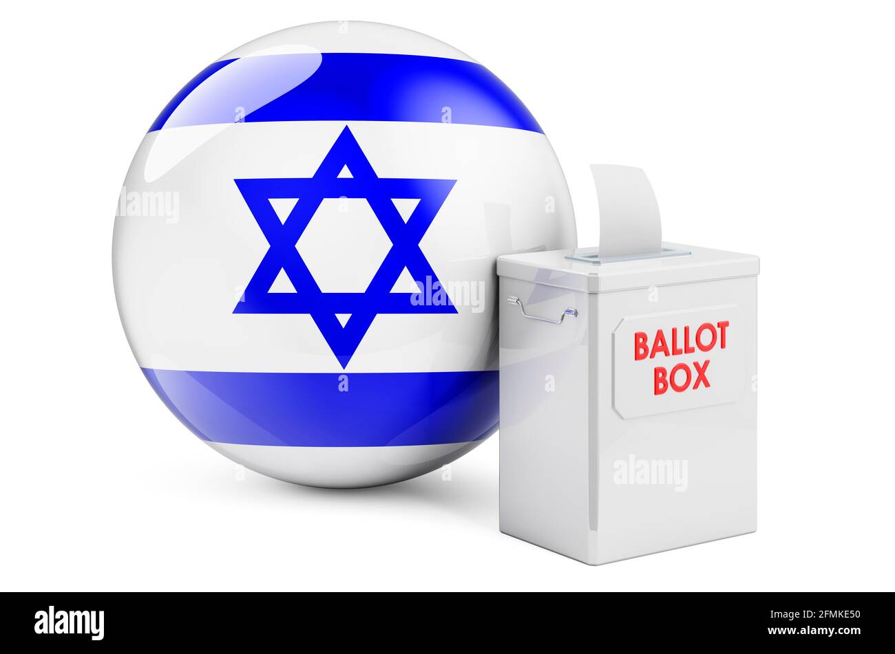 Ballot box with Israeli flag. Election in Israel. 3D rendering isolated ...