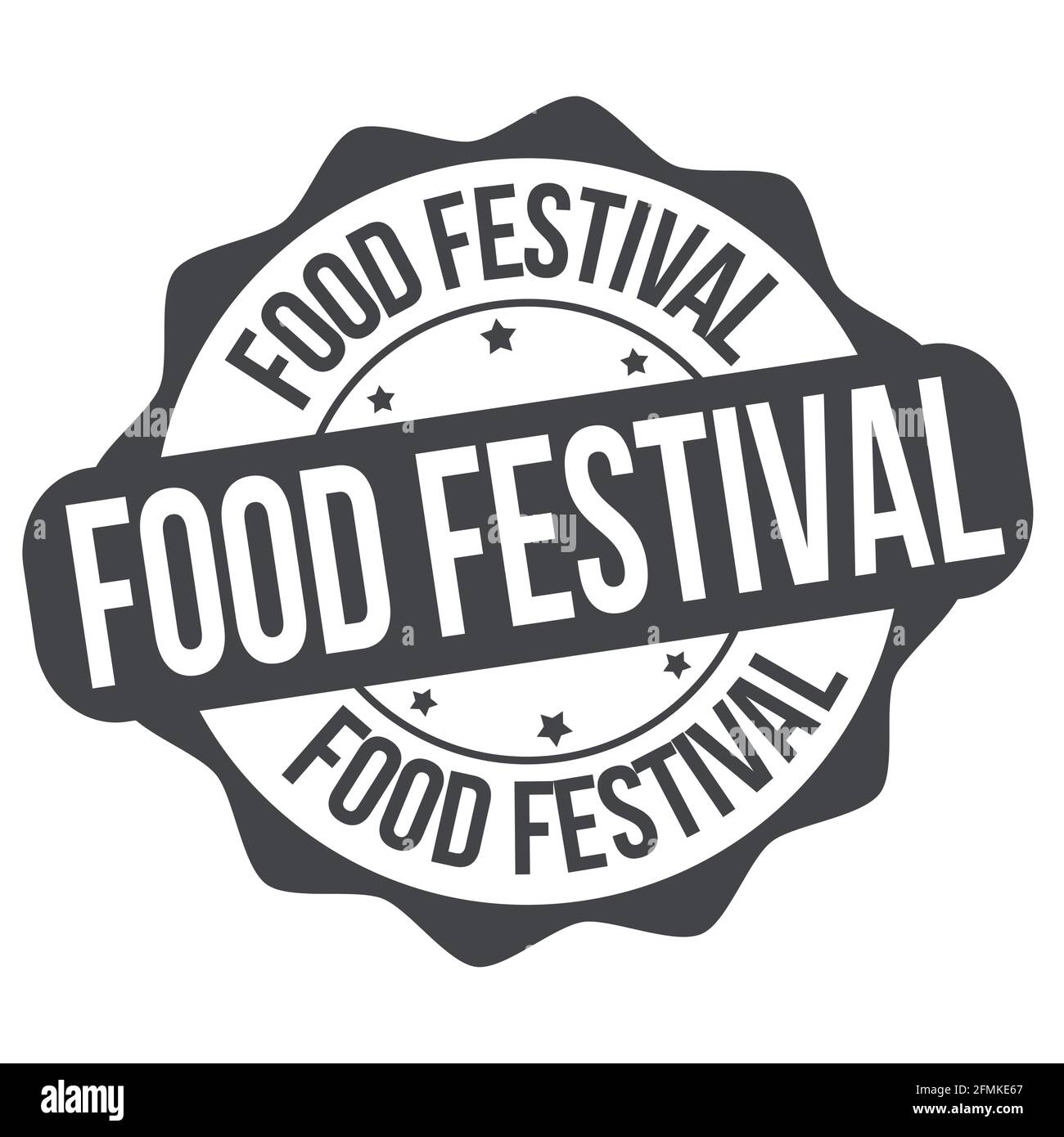 Food festival label or stamp on white background, vector illustration ...