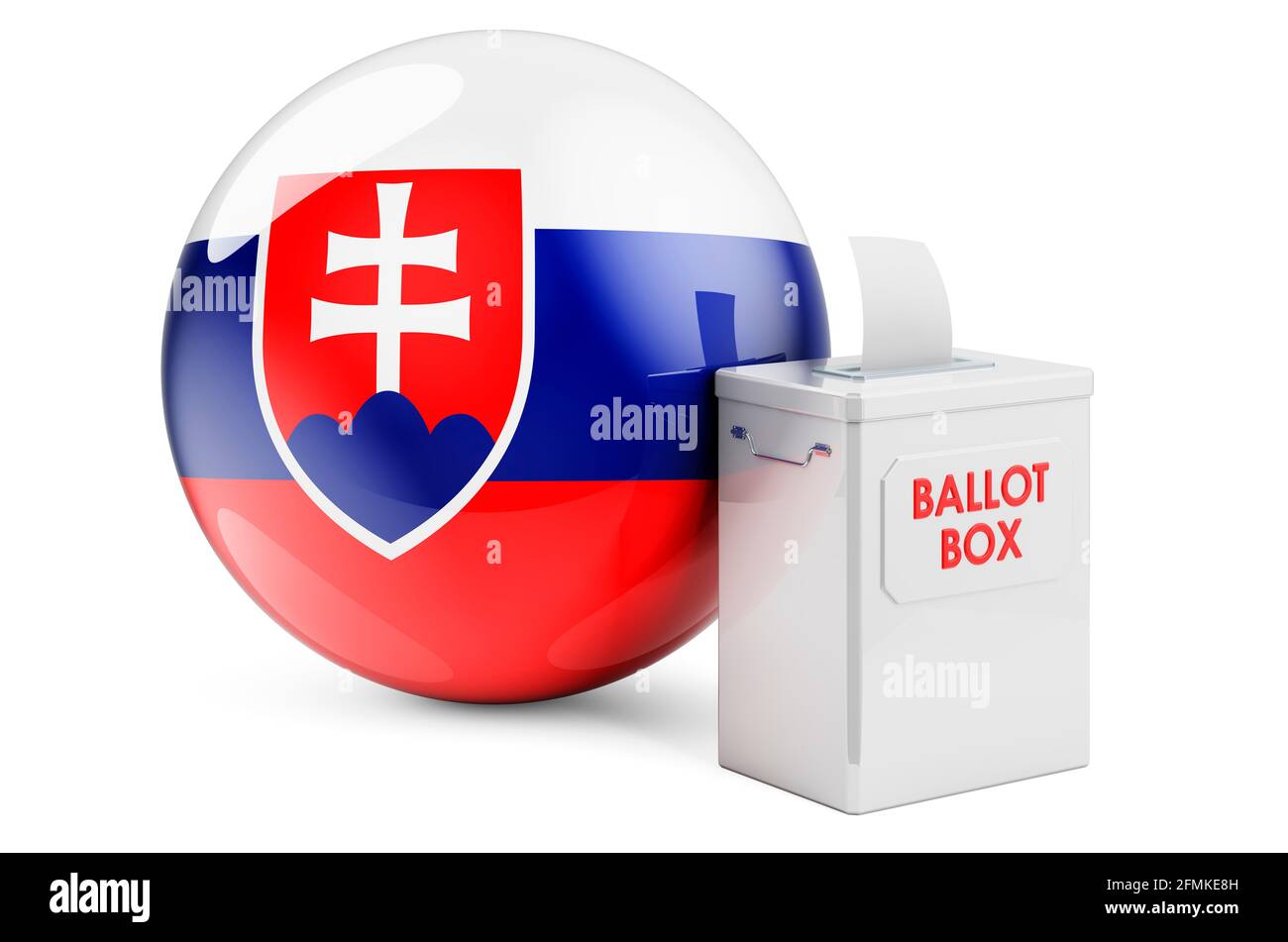 Ballot box with Slovak flag. Election in Slovakia. 3D rendering ...