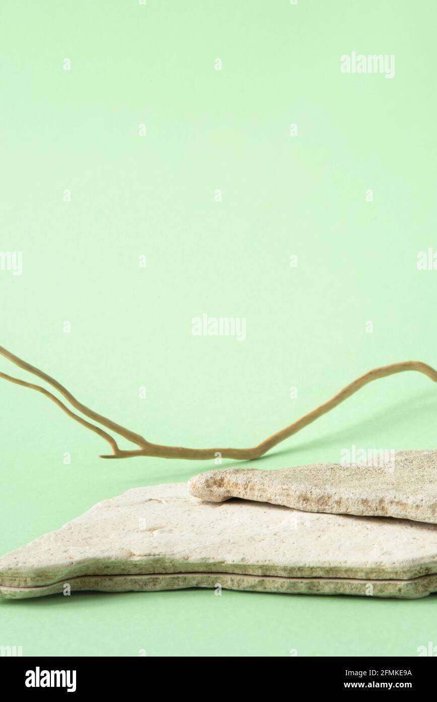 Background for cosmetic products of natural beige color Stock Photo - Alamy