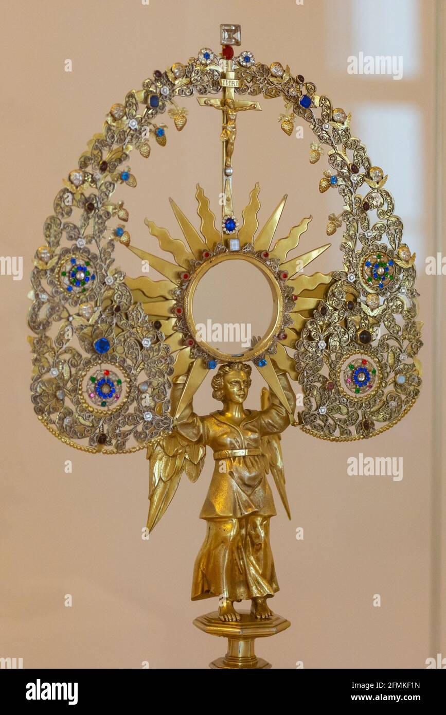 Gold Church Decoration. The figure is made of gilt and large natural ...