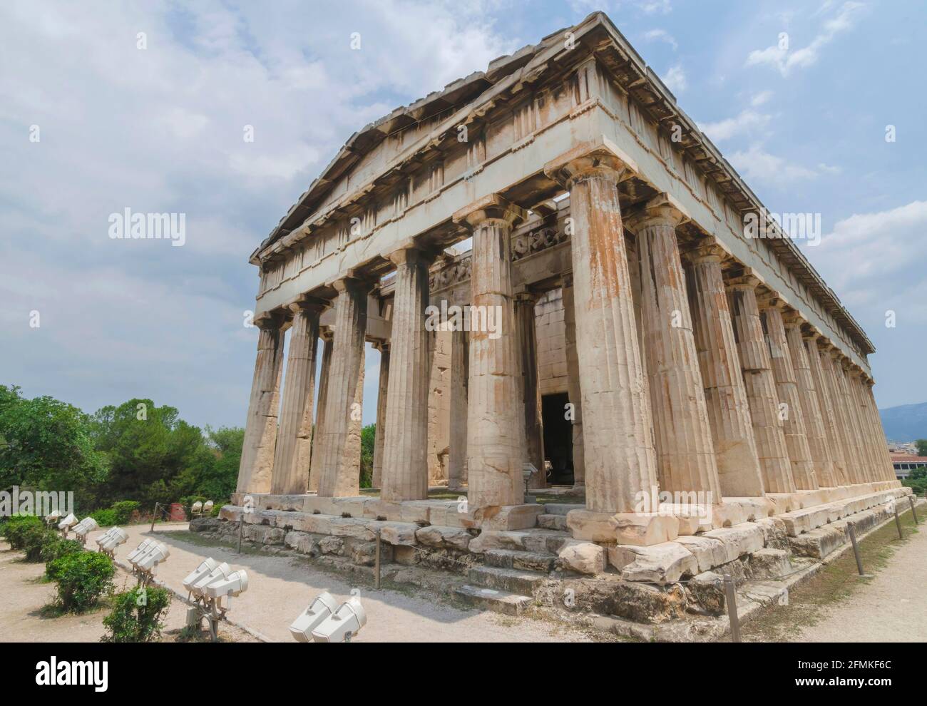 The ancient Temple of Hephaestus, a doric greek temple in the north ...